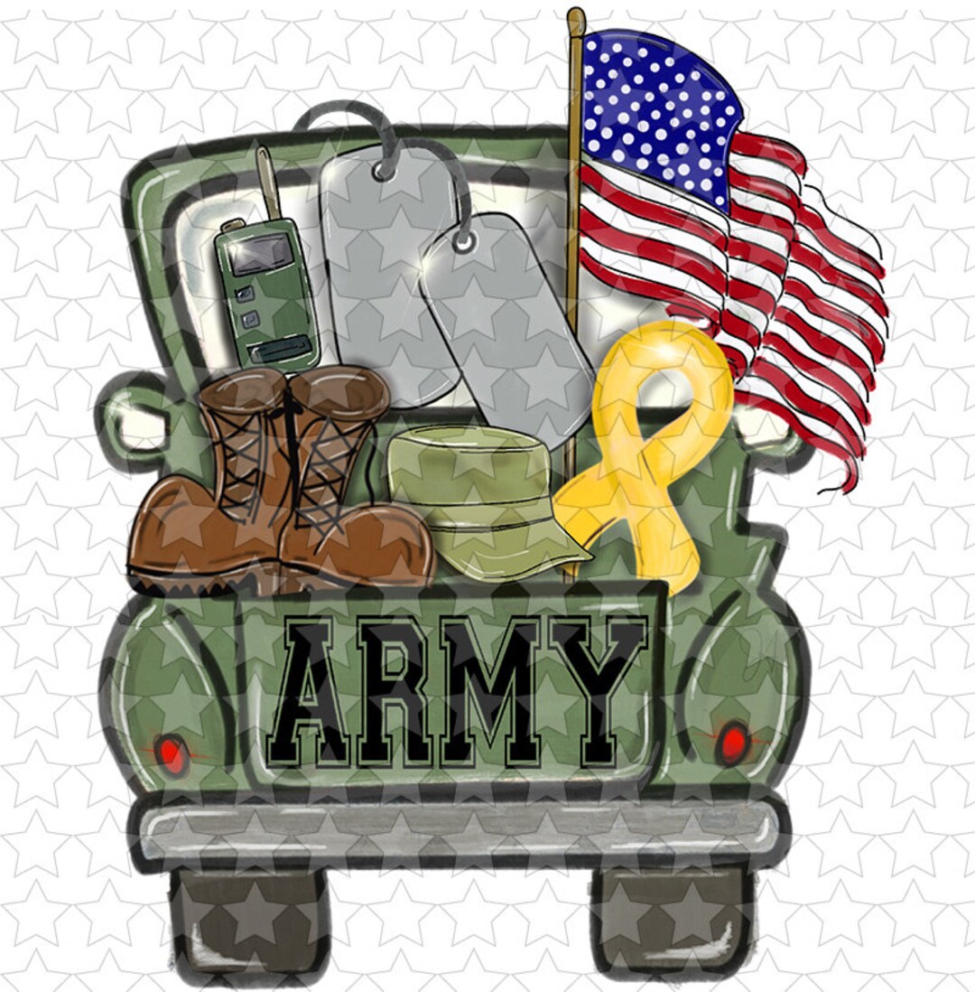 Sublimation & Htv Army Truck - Etsy