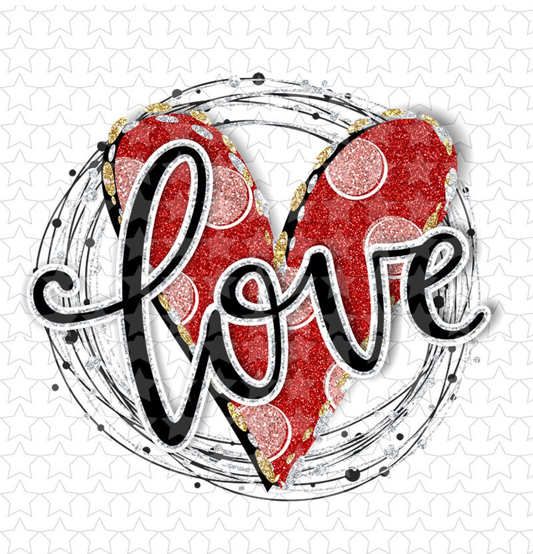 Sublimation & Htv Transfers Love Polkadot Heart - Etsy