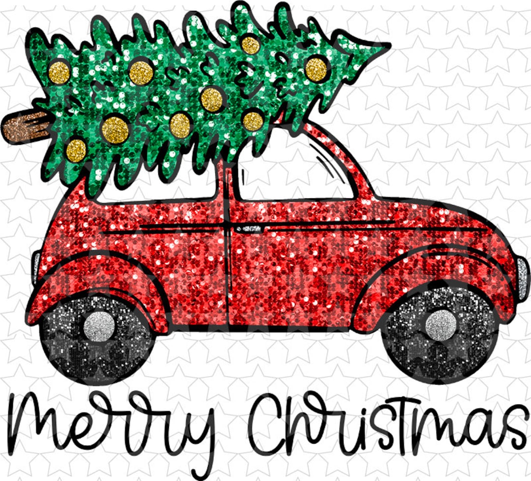 Sublimation & Htv Transfers Sequin Merry Christmas Car - Etsy