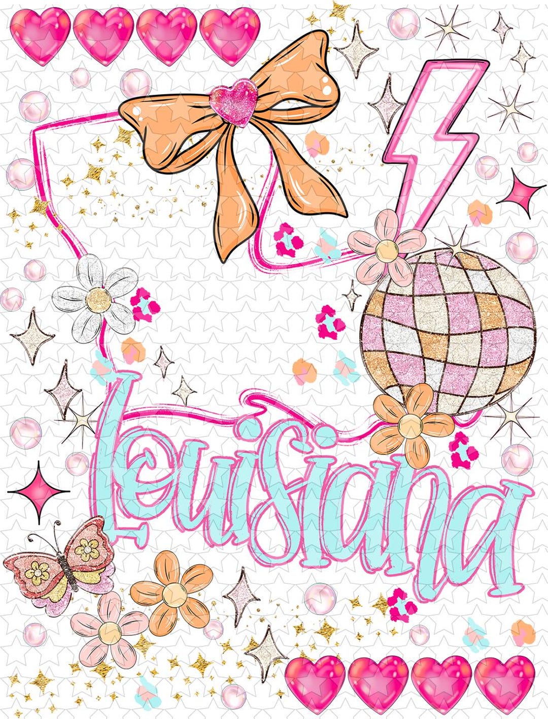 Sublimation & Htv Transfers Preppy States LOUISIANA - Etsy