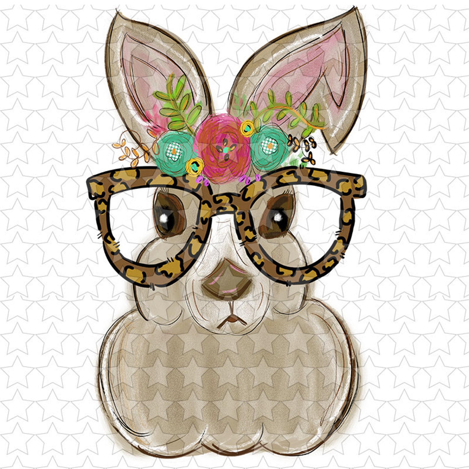 11864 Bunny With Glasses - Etsy