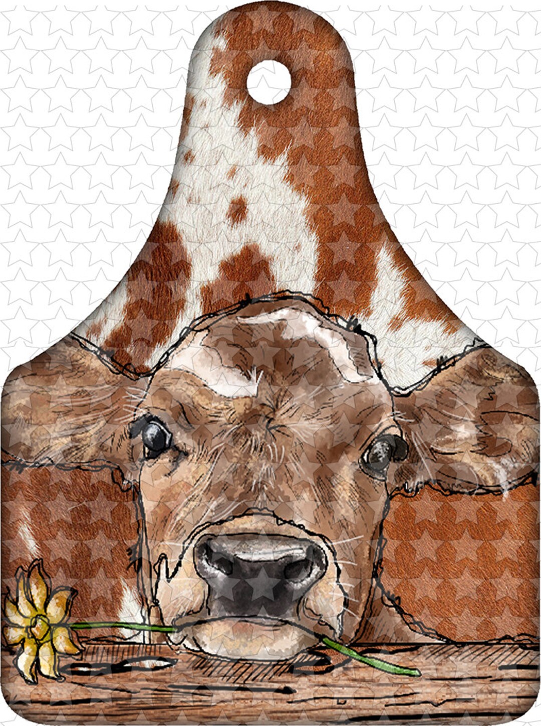 Sublimation & Htv Transfers Brown Cow Cow Tag - Etsy