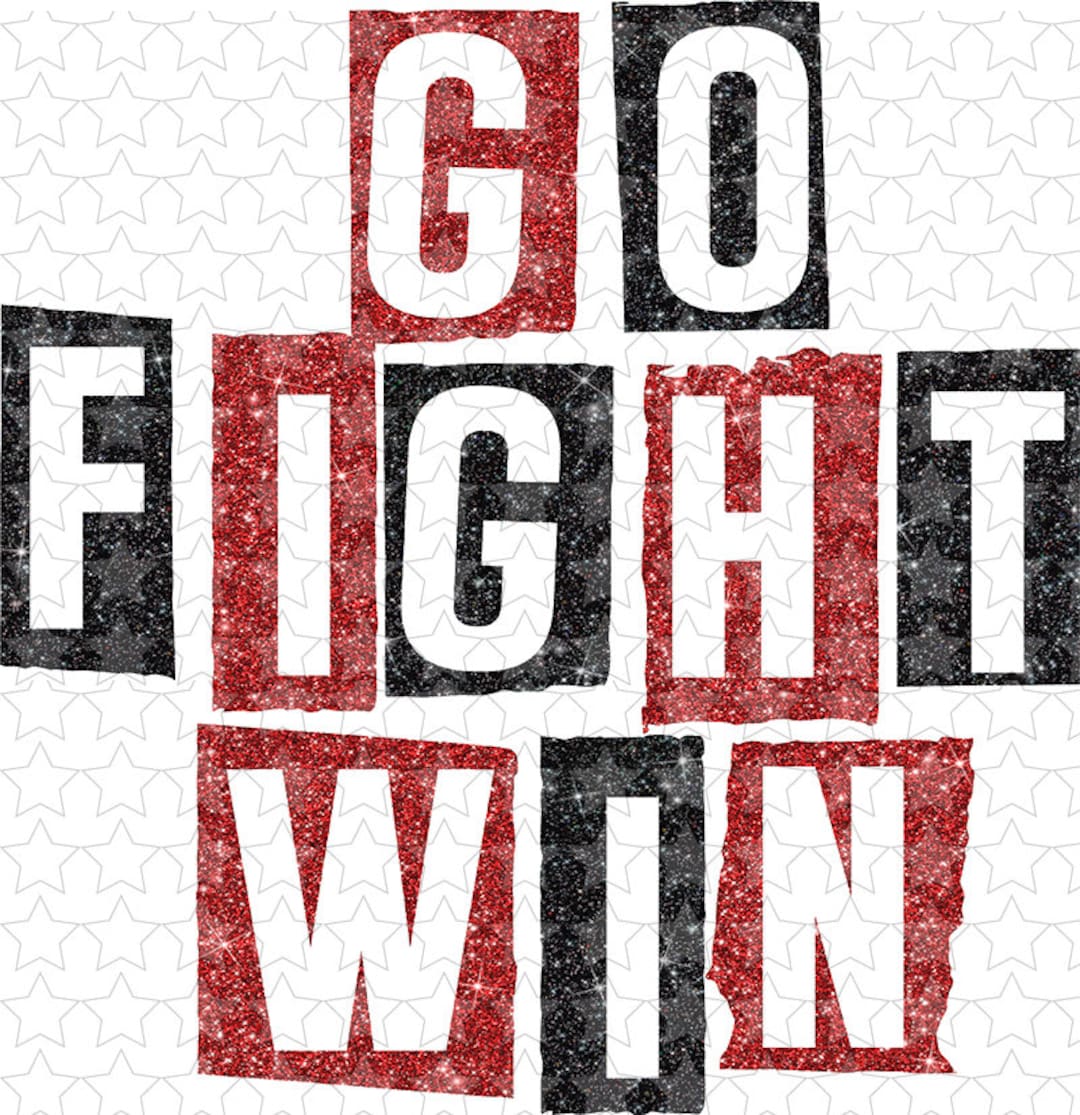 Sublimation & Htv Transfers Go Fight Win Red and Black - Etsy