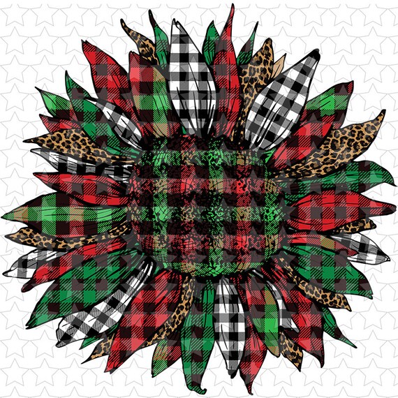 Sublimation & Htv Transfers Plaid Christmas Sunflower - Etsy