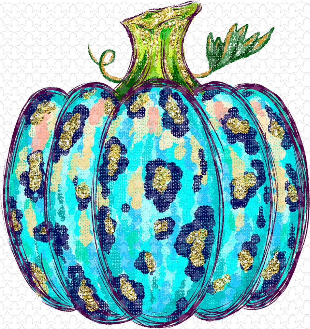 Sublimation & Htv Transfers Leopard Blue Pumpkin - Etsy