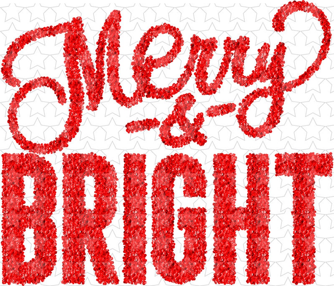 Sublimation & Htv Transfers Merry and Bright Single Red Sequin - Etsy
