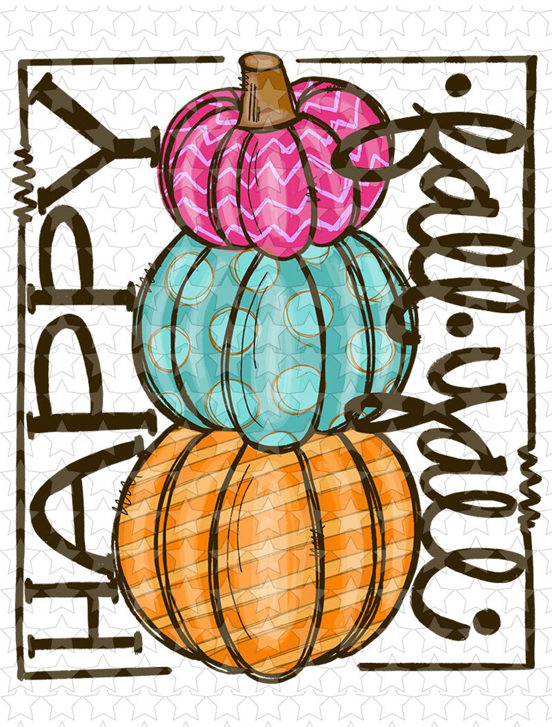 Sublimation & Htv Transfers Stacked Bright Pumpkins - Etsy