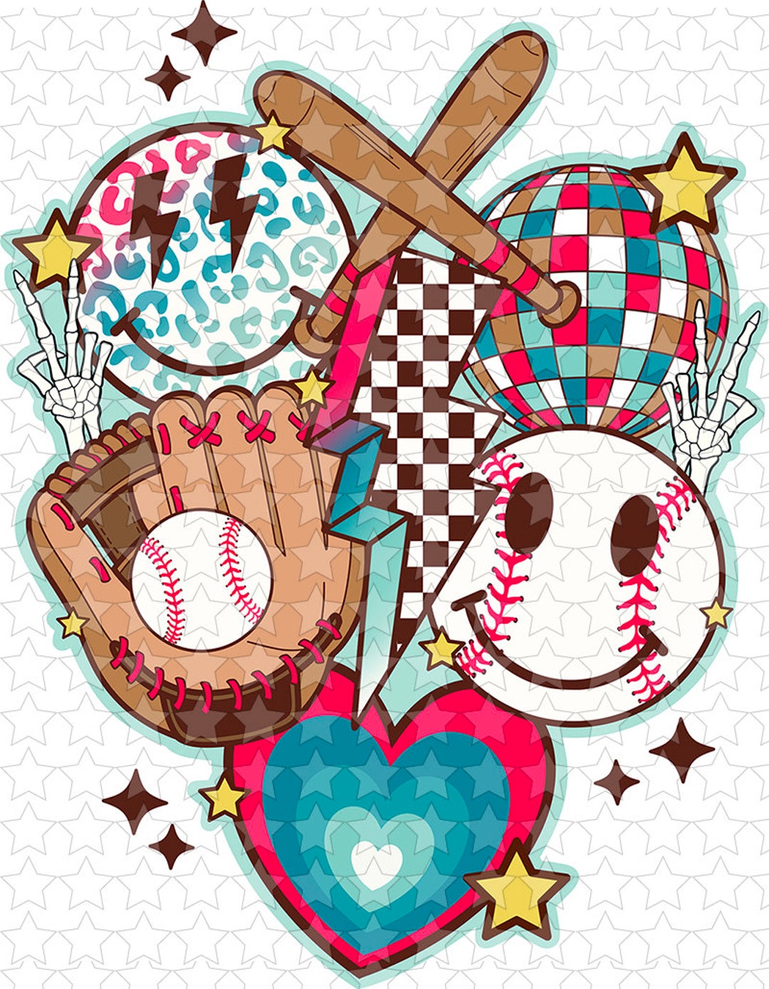 1131180 Retro Baseball Collage - Etsy