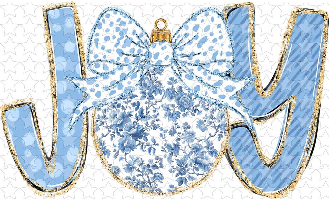 Sublimation & Htv Transfers Joy Blue Ornament - Etsy