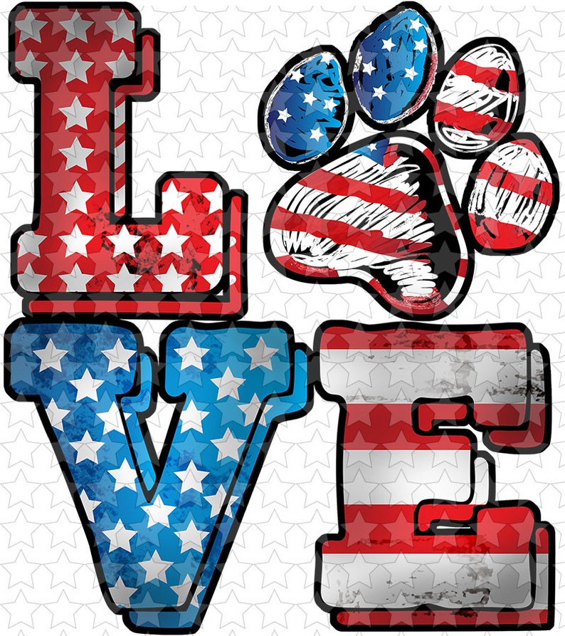 Sublimation & htv transfers Love Dog paw | Etsy