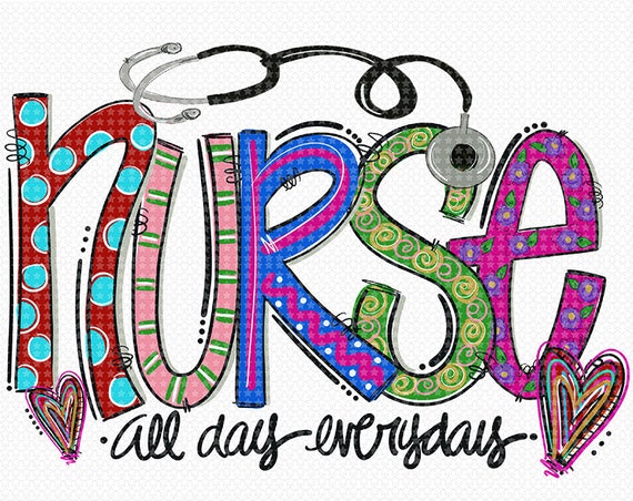 Sublimation & Htv Transfers Nurse Doodle - Etsy