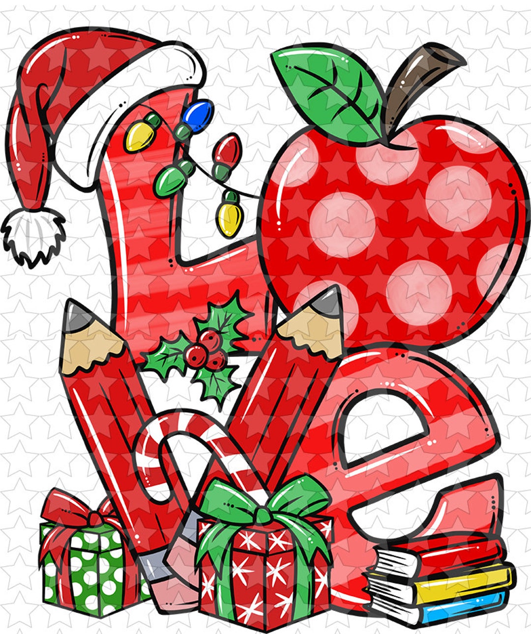 Sublimation & Htv Transfers Christmas Love Teach - Etsy