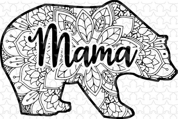 Sublimation & Htv Transfers Mandala Mama Bear - Etsy