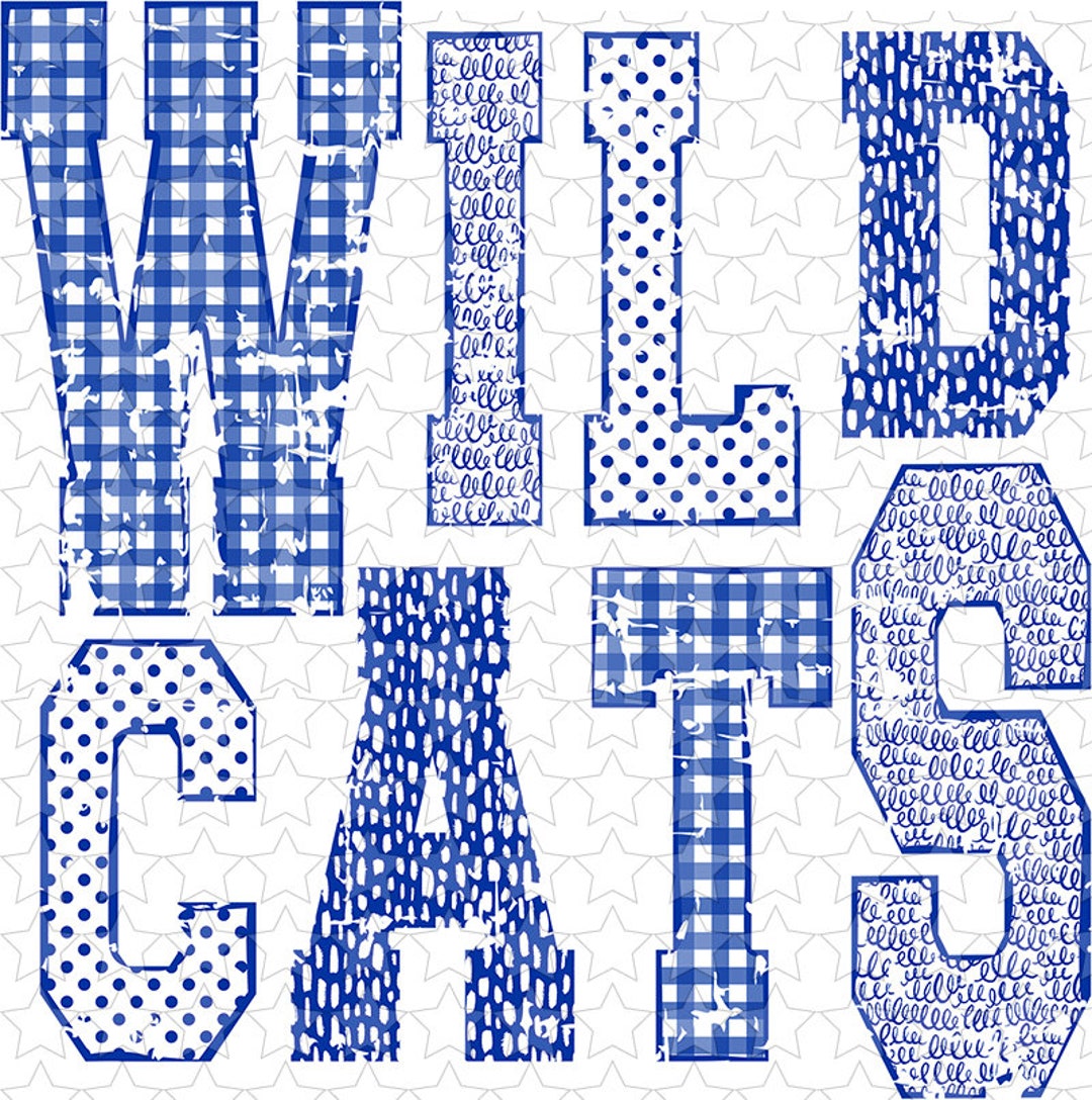 1130810 Wildcats Patterns Blue White - Etsy