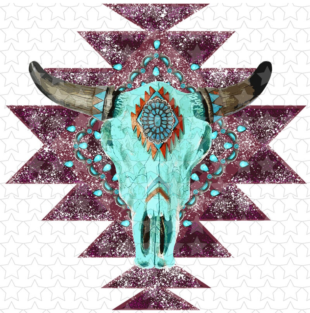 Sublimation & Htv Transfers Bull Skull - Etsy