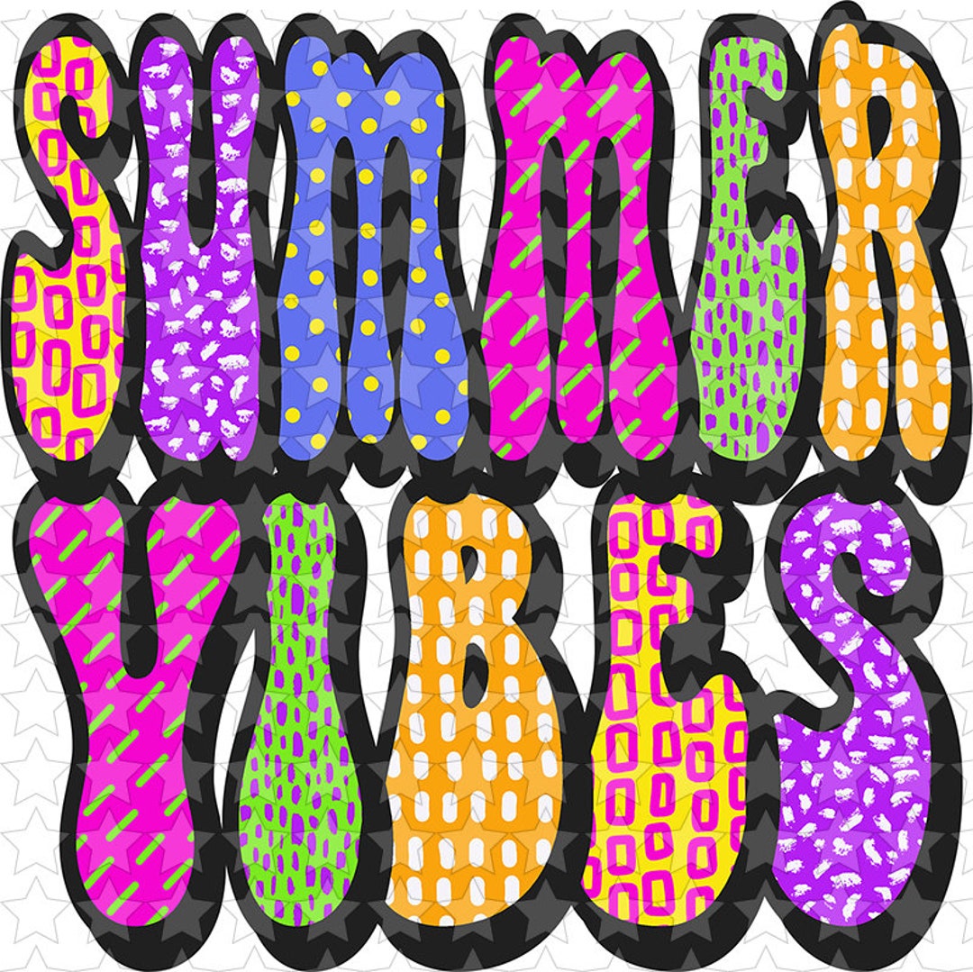 1131114 Summer Vibes Retro Patterns Neons - Etsy