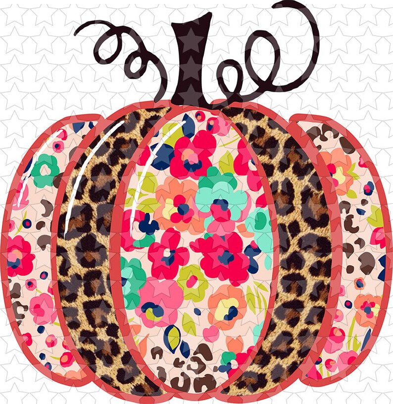 Sublimation & Htv Transfers Floral Pumpkin | Etsy