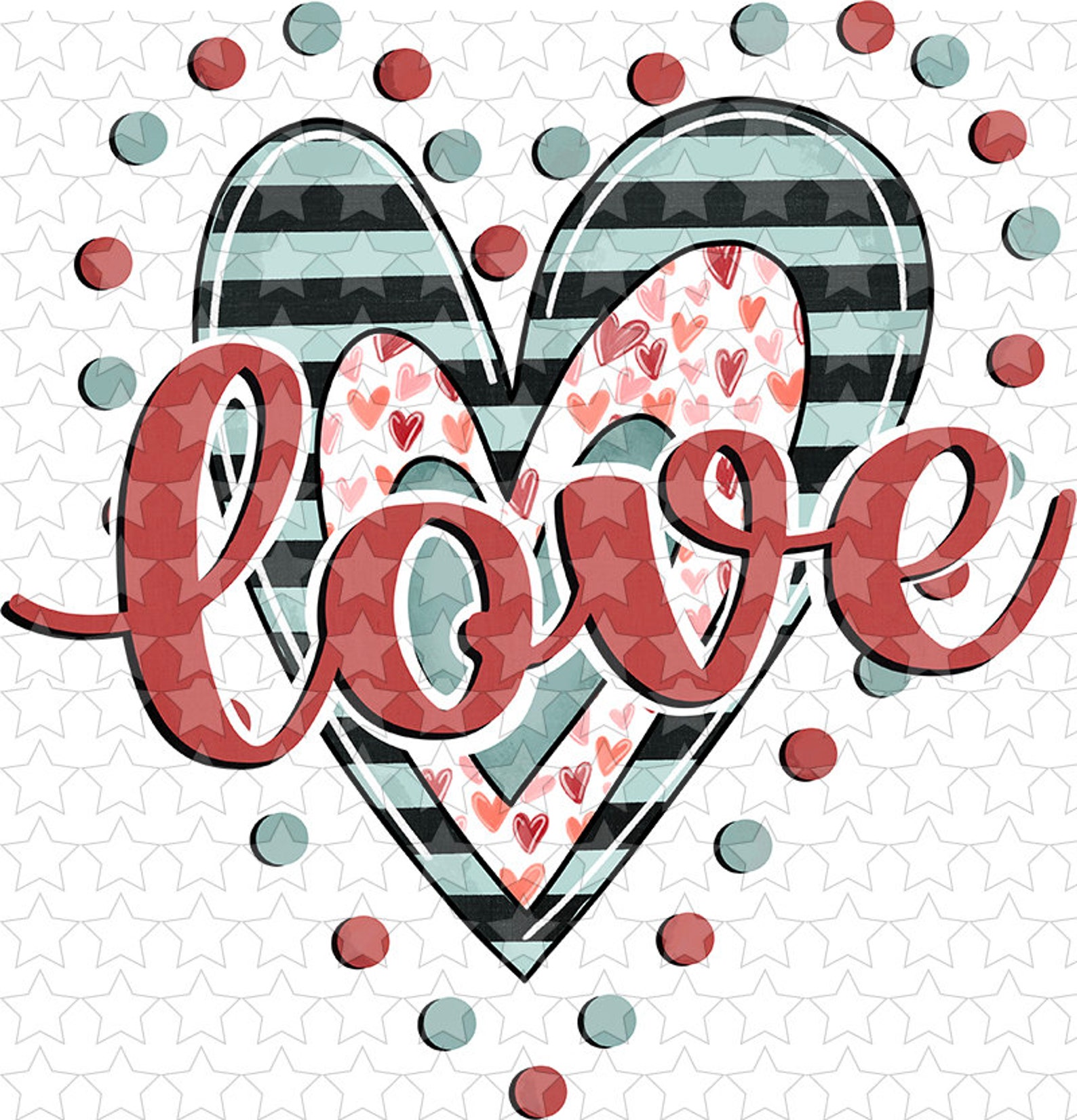 Sublimation & Htv Transfers Love Heart - Etsy