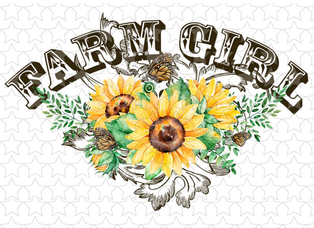 Sublimation & Htv Transfers Farm Girl Sunflowers - Etsy