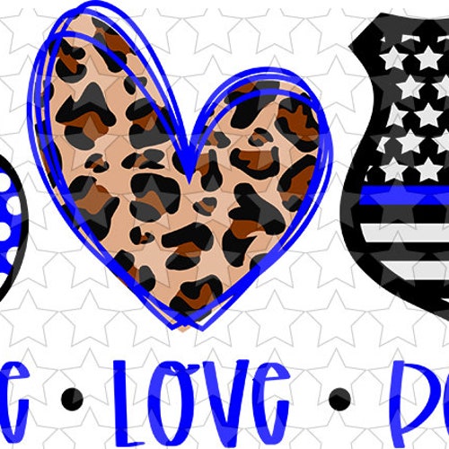 Sublimation & Htv Transfers Peace Love Police - Etsy