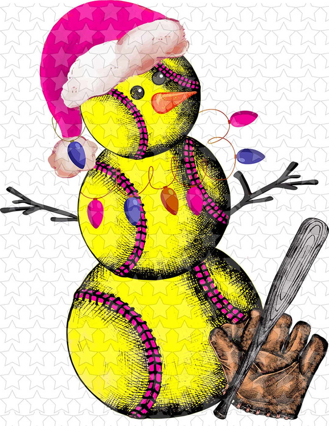 Sublimation & Htv Transfers Softball Snowman - Etsy