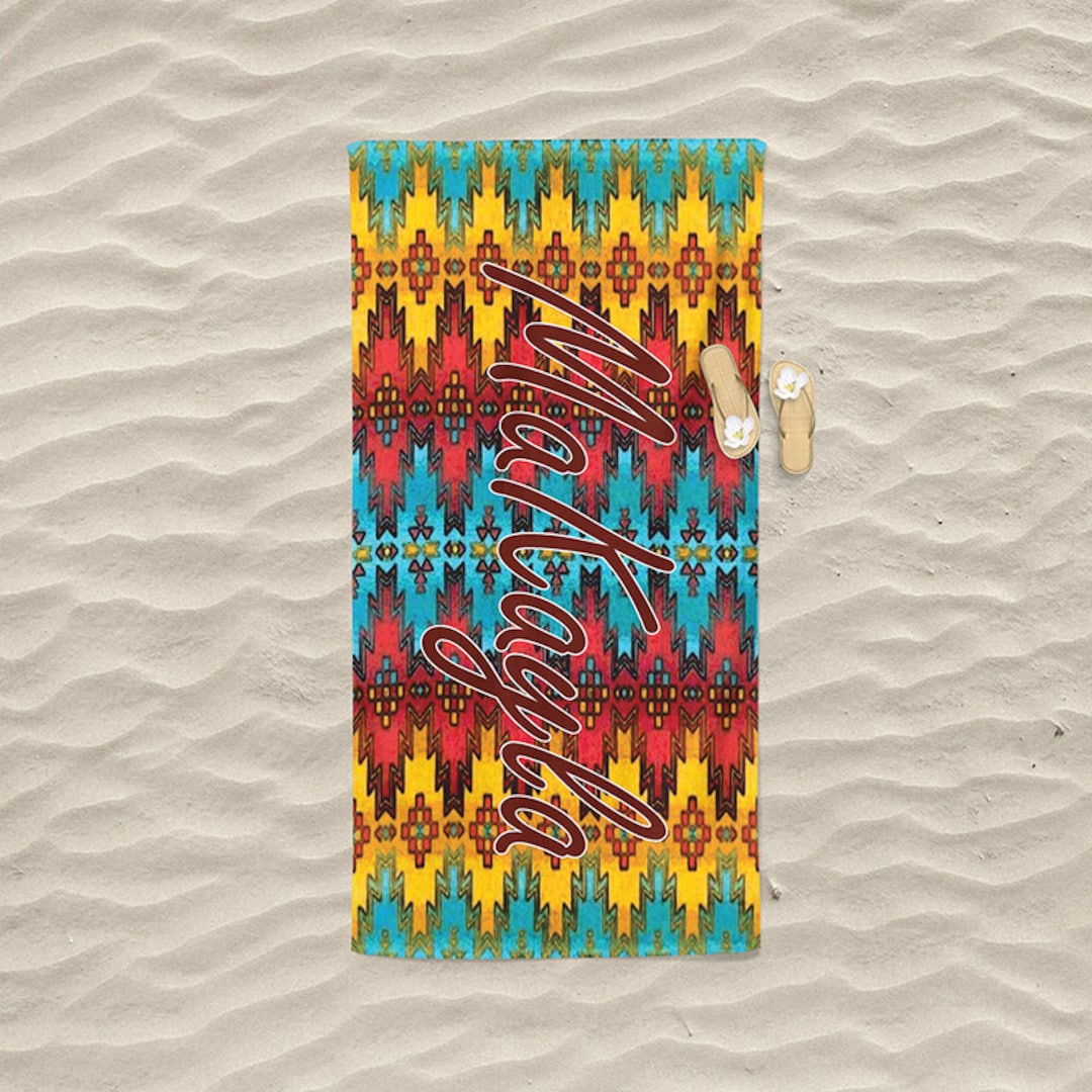 Personalized Bright Aztec Beach Towel - Etsy