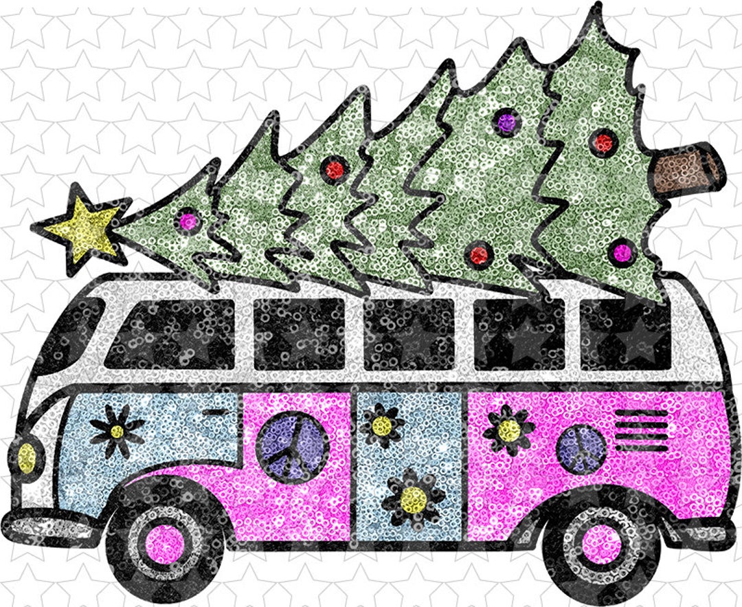 Sublimation & Htv Transfers Christmas Van Sequin - Etsy