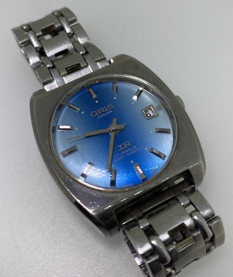 Oris Junior Automatic Blue Dial Watch, Oris Vintage 1970's Automatic ...