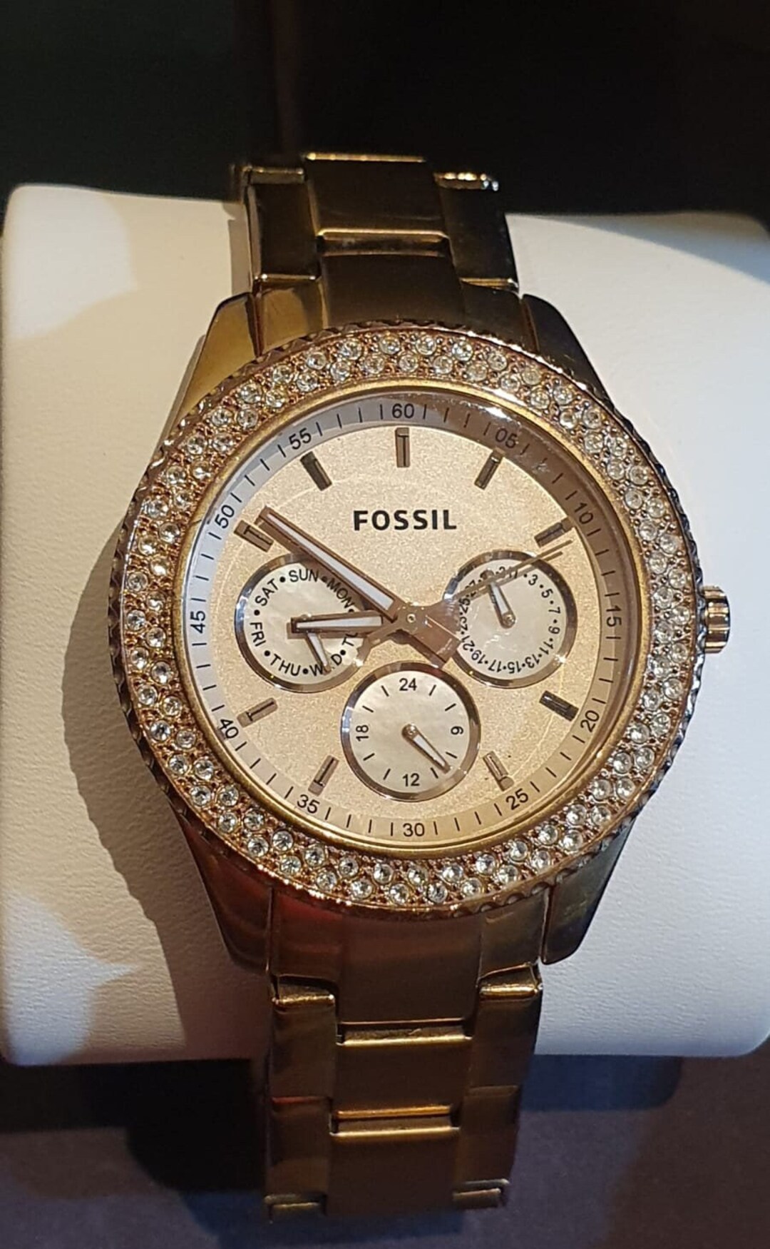 Fossil Rose Gold Plated & Mother of Pearl Day-date 38mm Watch With ...