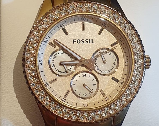 Fossil Rose Gold Plated & Mother of Pearl Day-date 38mm Watch With ...