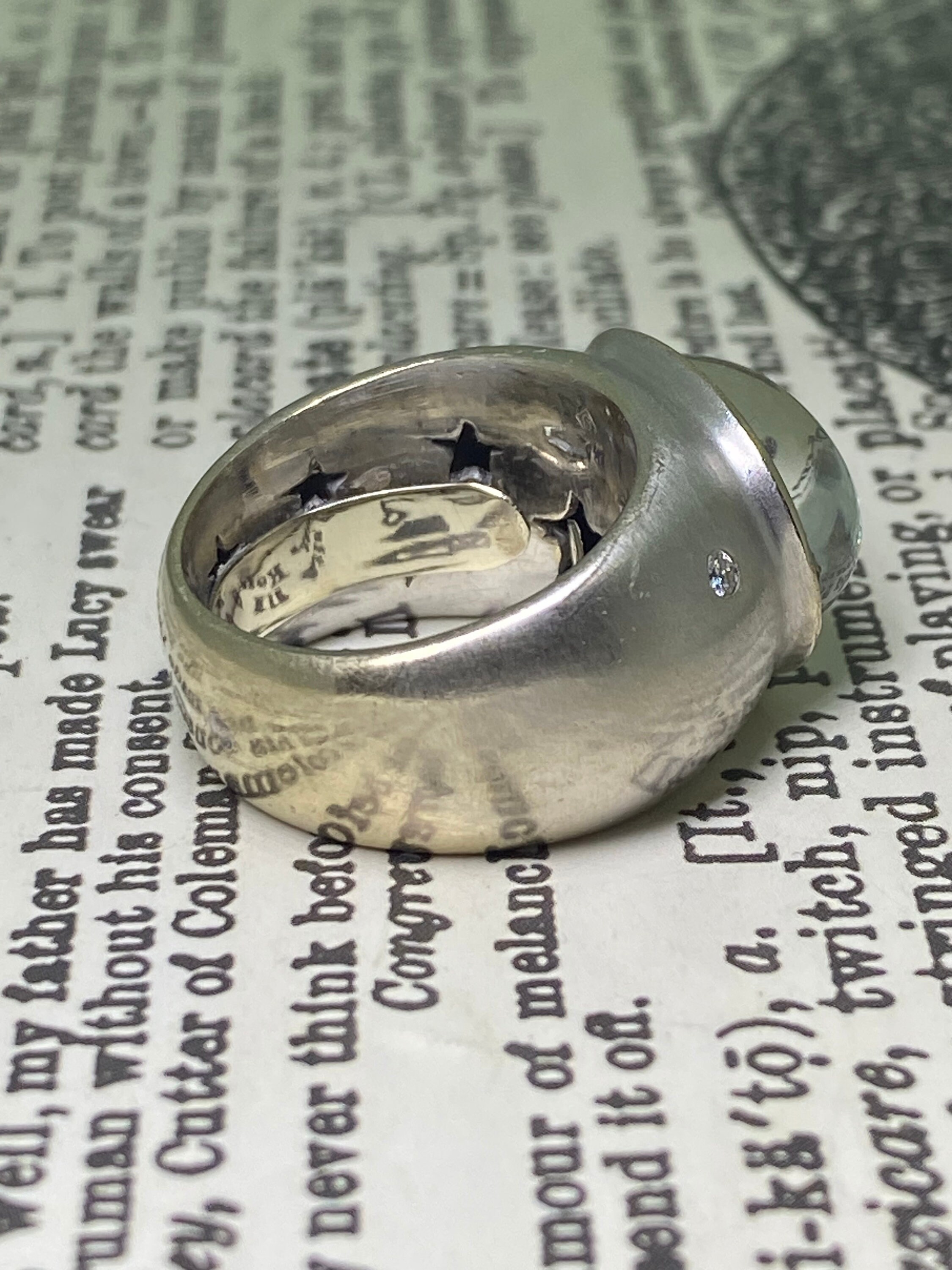 H. Stern 18K Gold Mens' Signet Ring, H. Stern Cabochon Quartz Diamond ...