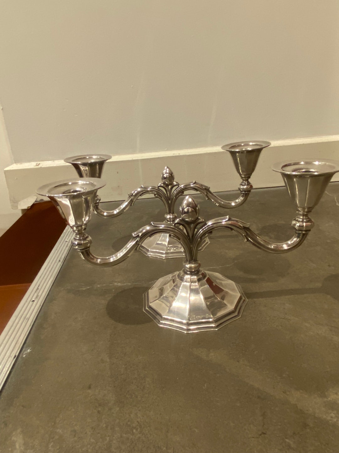 Silver Candle Sticks/candelabras, Denmark C1937. Assay Master Johannes ...