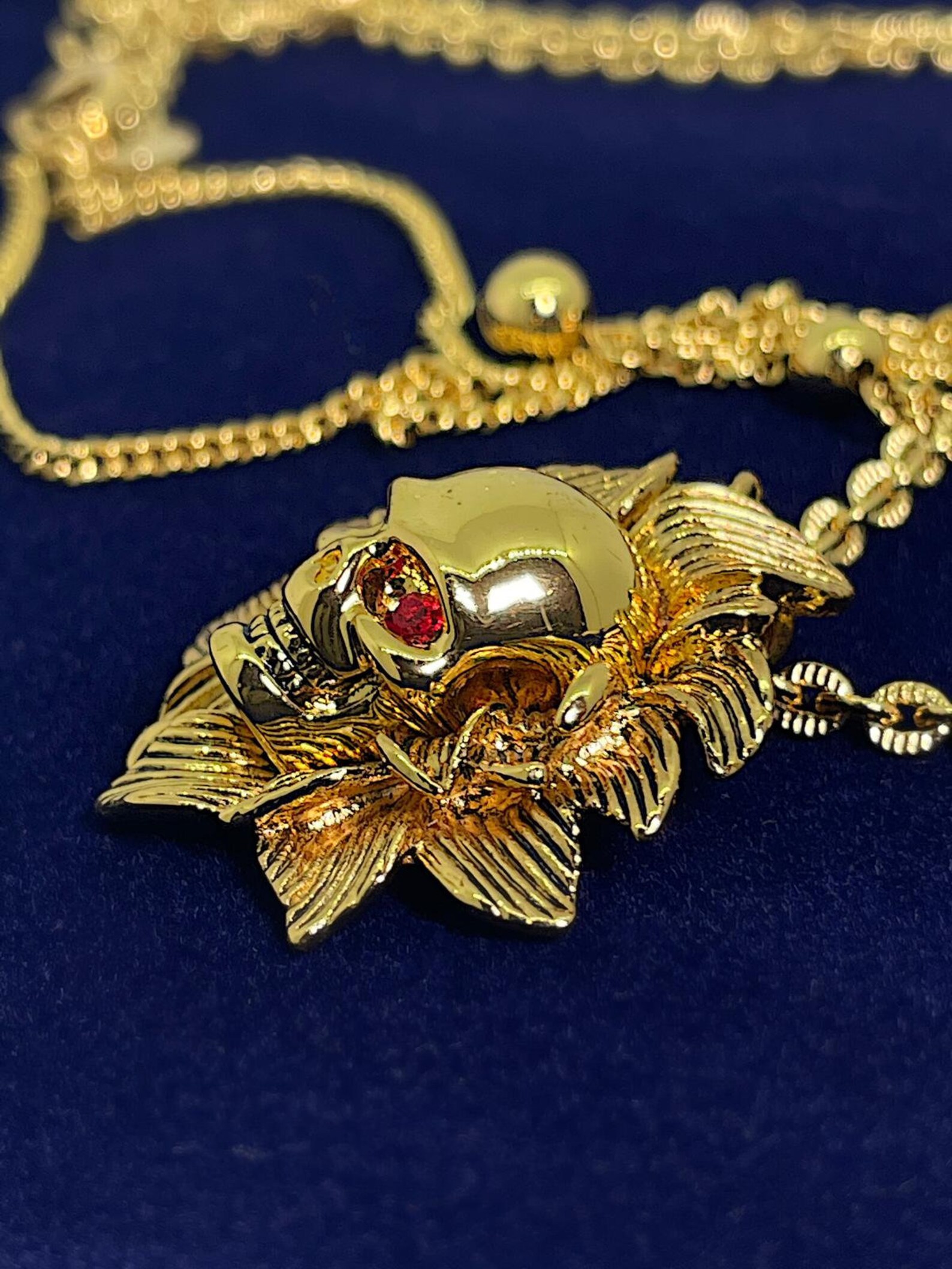 Stunning Designer Heavily Gold Plated Skull Pendant on Long Chain by ...