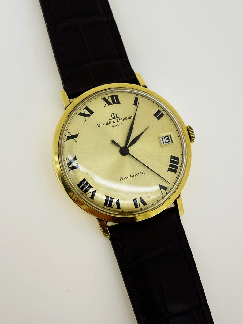 18K Gold Baume & Mercier Baumatic Watch, BM Baumatic 30 Jewels, BM Ref ...