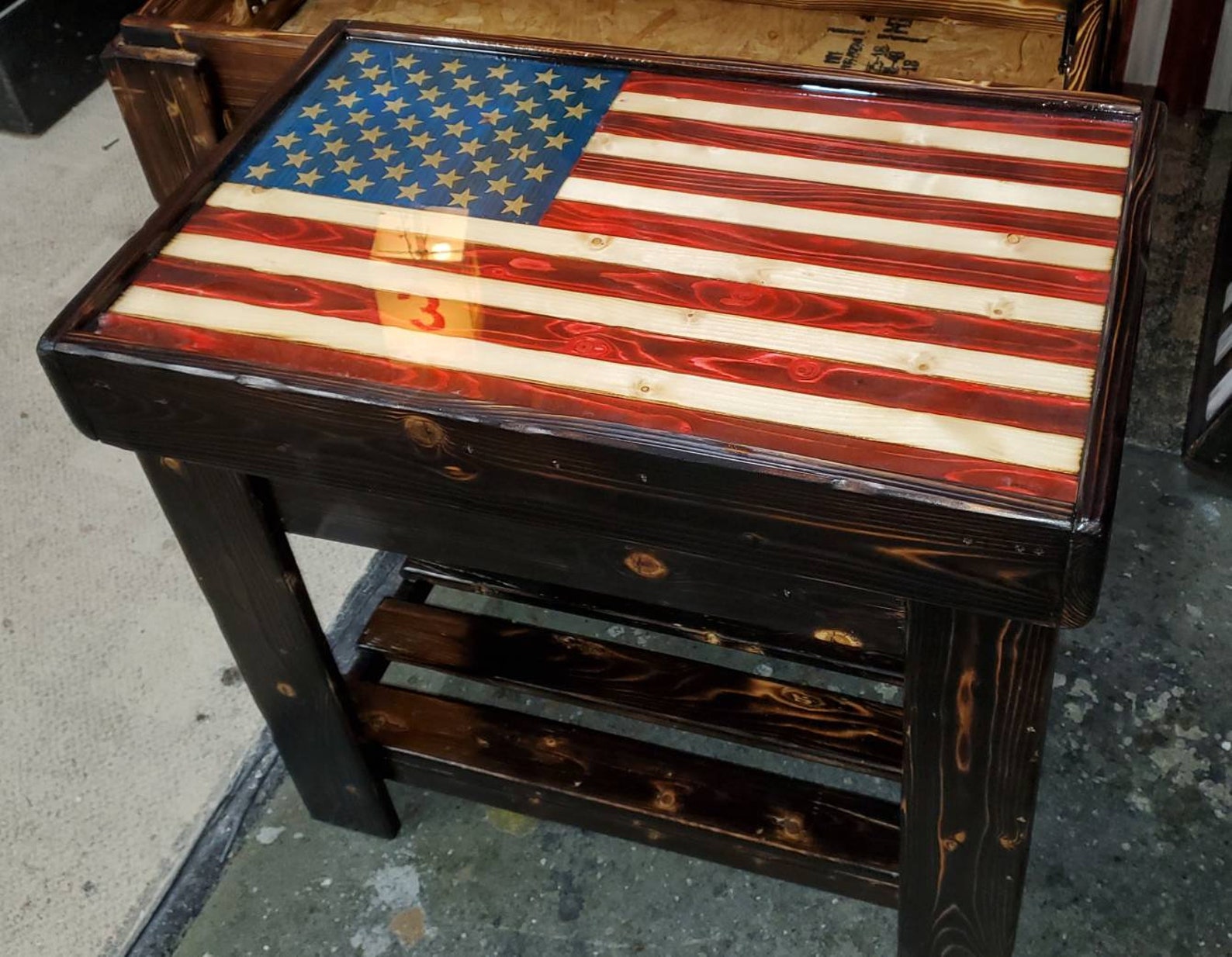 American Flag End Table | Etsy