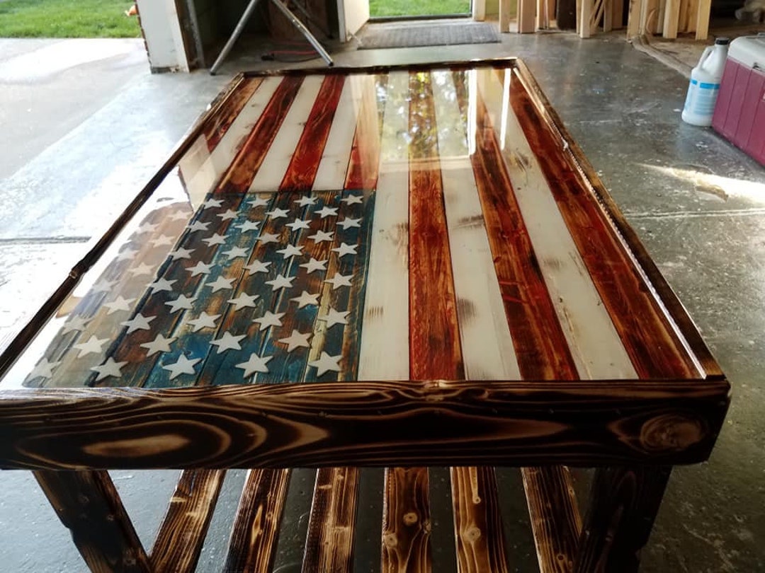 American Flag Coffee Table - Etsy