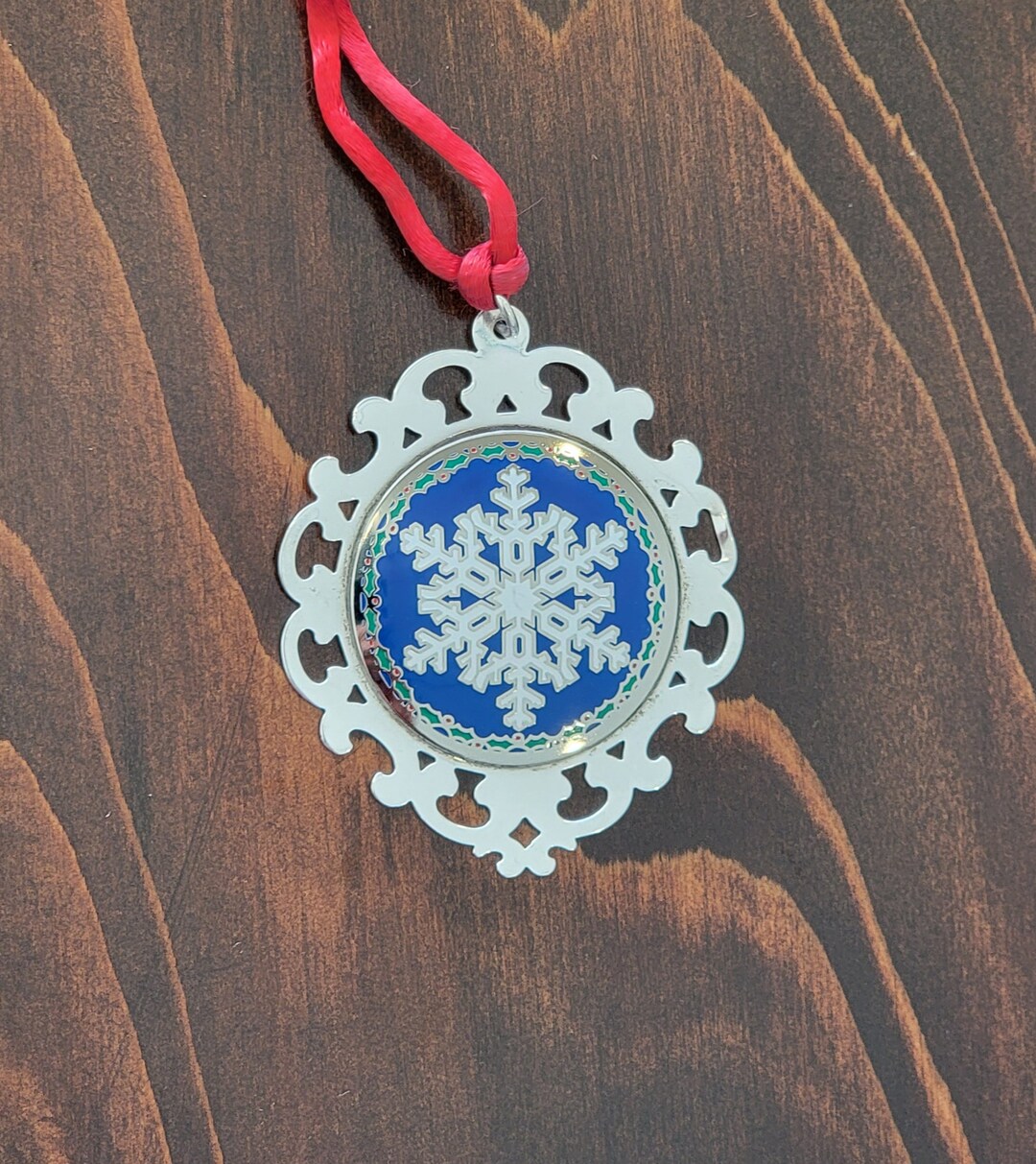 Sterling Silver and Enamel Lunt 1986 Snowflake Christmas Ornament - Etsy