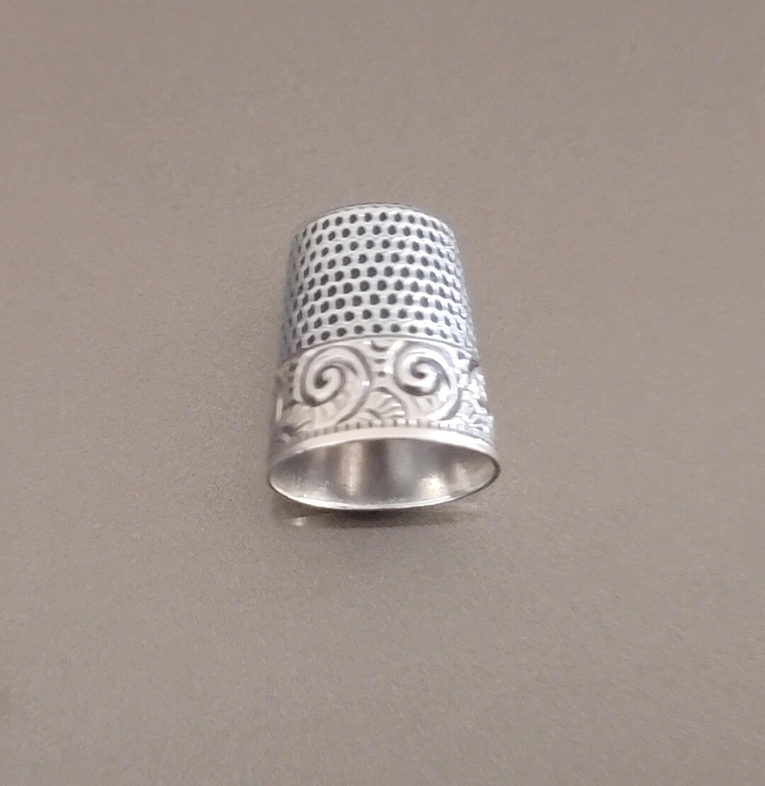 Sterling Silver Scroll Design Thimble - Etsy