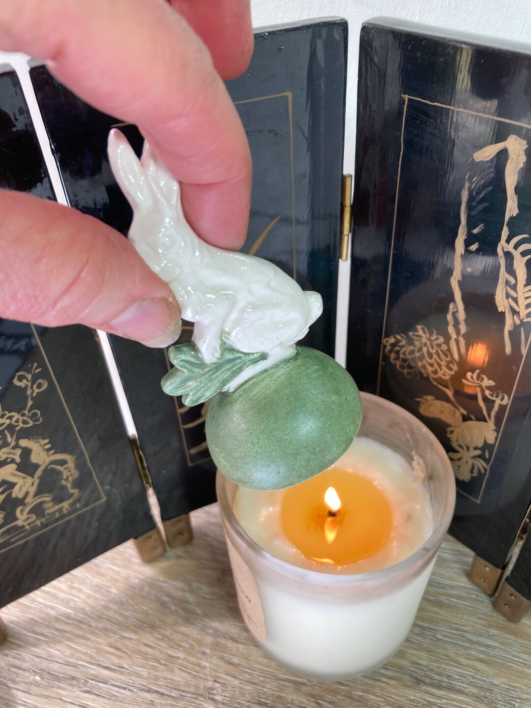 Ceramic Bunny Candle Snuffer - Etsy