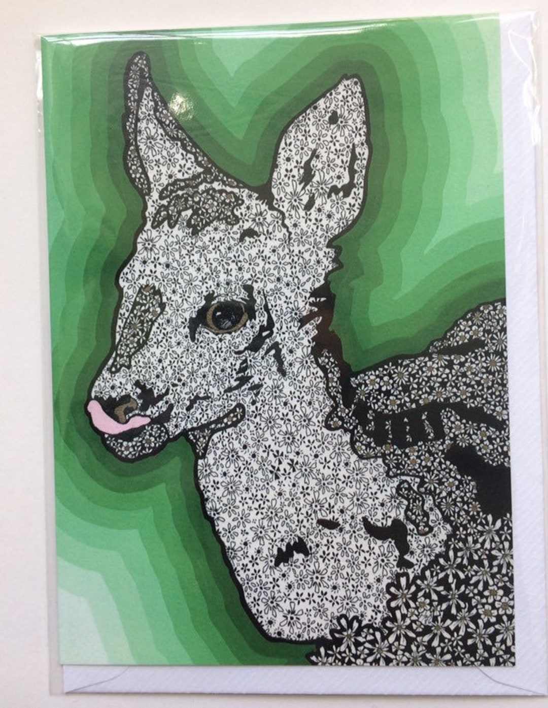 Fawn Card: Hand-drawn Floral Design - Etsy