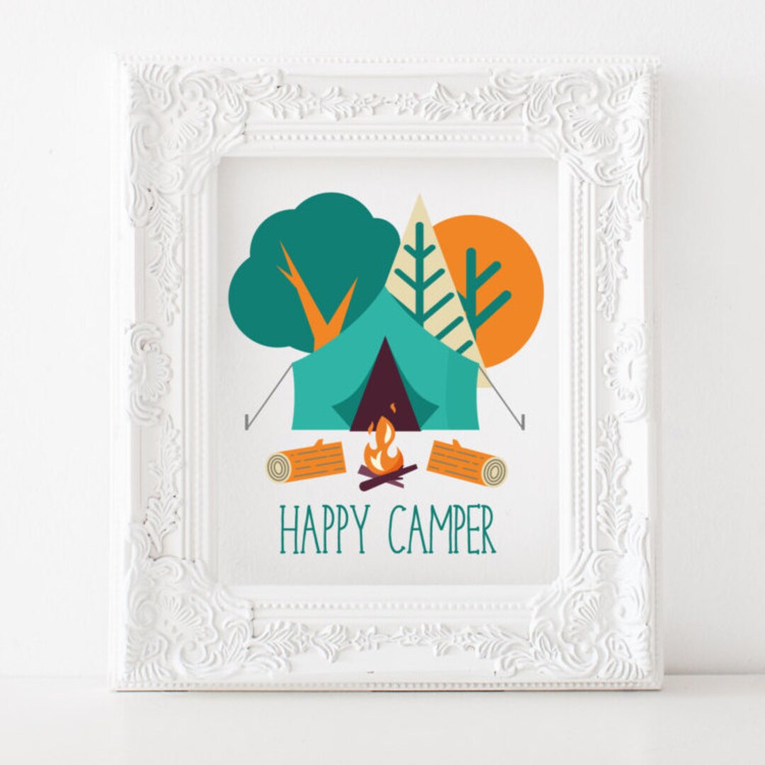 Happy Camper Printable Happy Camper Print Camping Print - Etsy