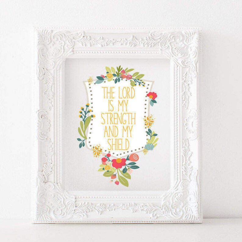 Psalm 28 Print the LORD is My Strength and My Shield - Etsy