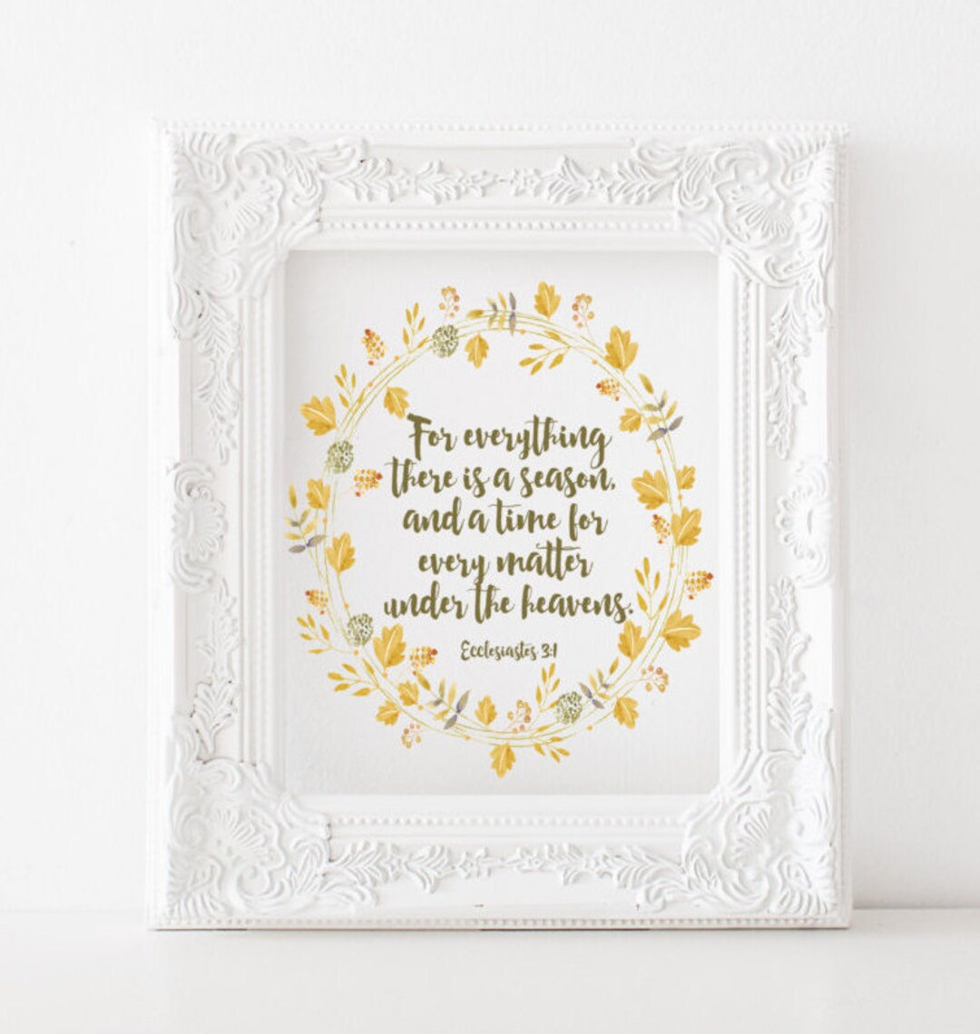 Ecclesiastes 31 for Everything There is a Season Printable - Etsy