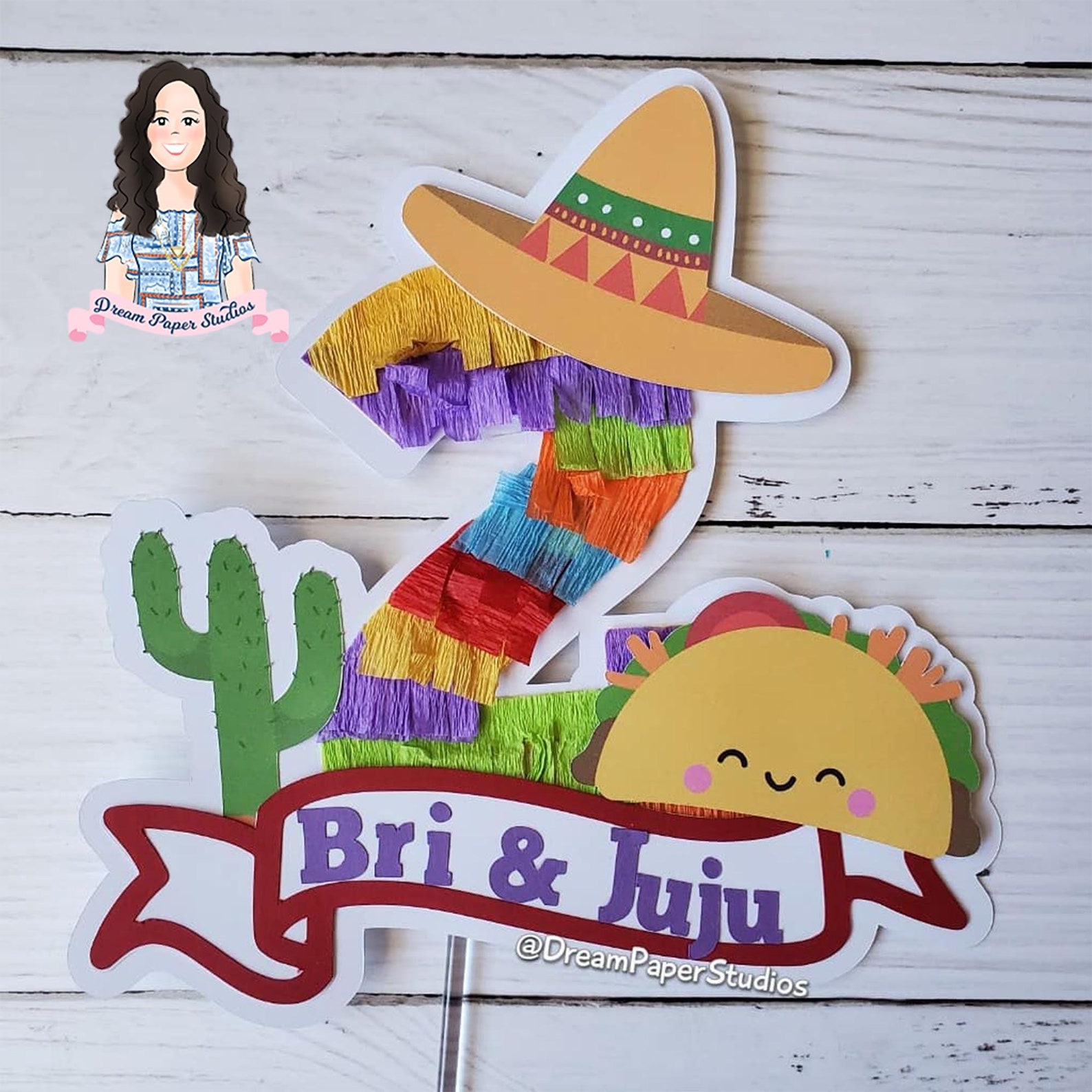 Taco cake topper Taco theme birthday Fiesta party Fiesta | Etsy