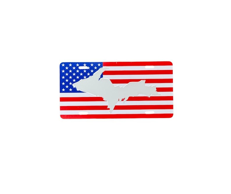 License Plate: Michigan Upper Peninsula American Flag - Etsy