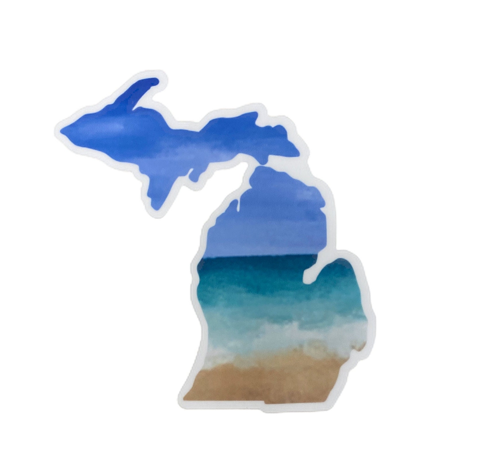 Michigan Watercolor Beach Decal - Etsy