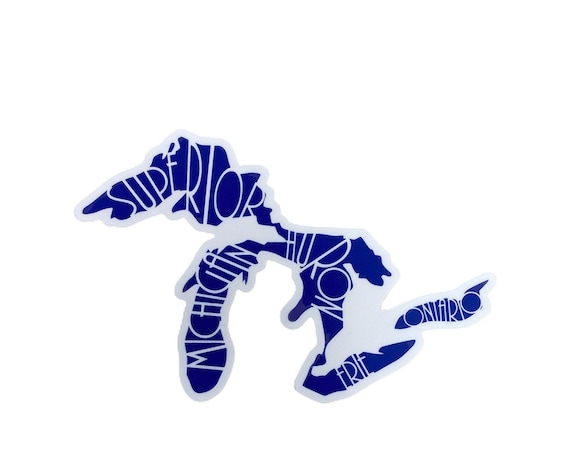 Michigan Great Lake Names Decal | Etsy