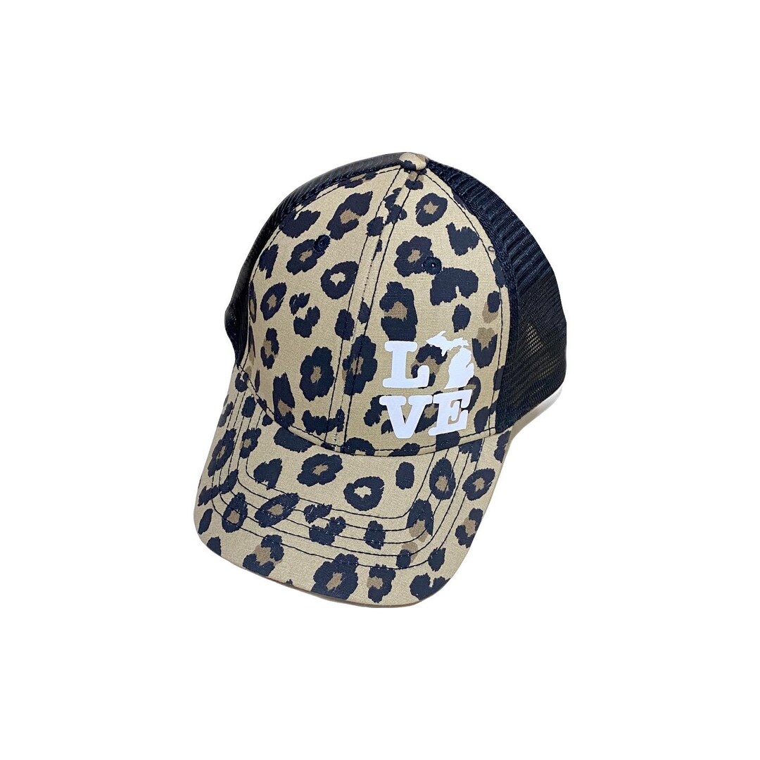 Womans Hat- Love With Michigan Map - Cheetah - Etsy
