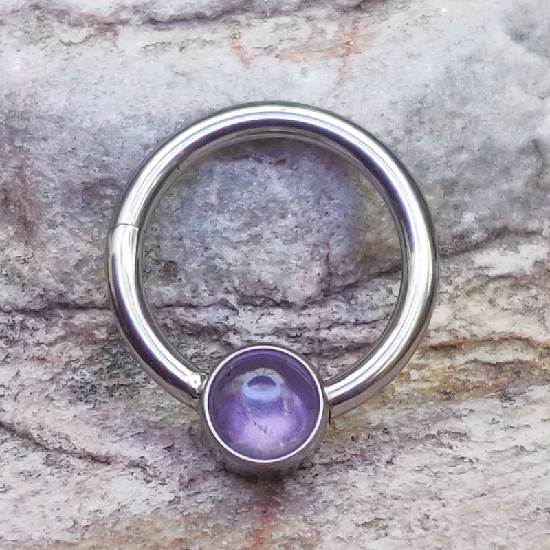 Amethyst Septum Ring - Etsy