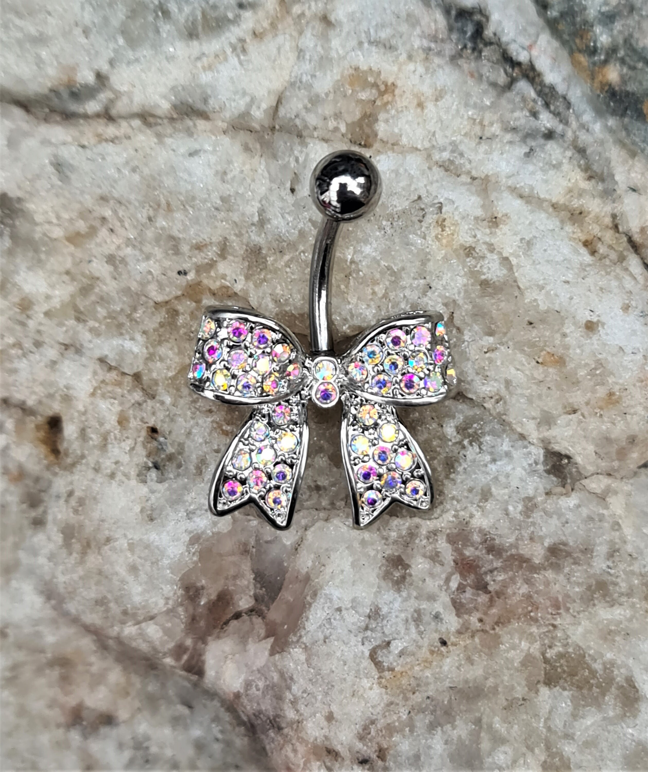 Cute Bow Belly Button Piercing